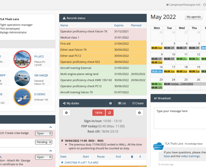 Aircraft operator platform | Skylegs